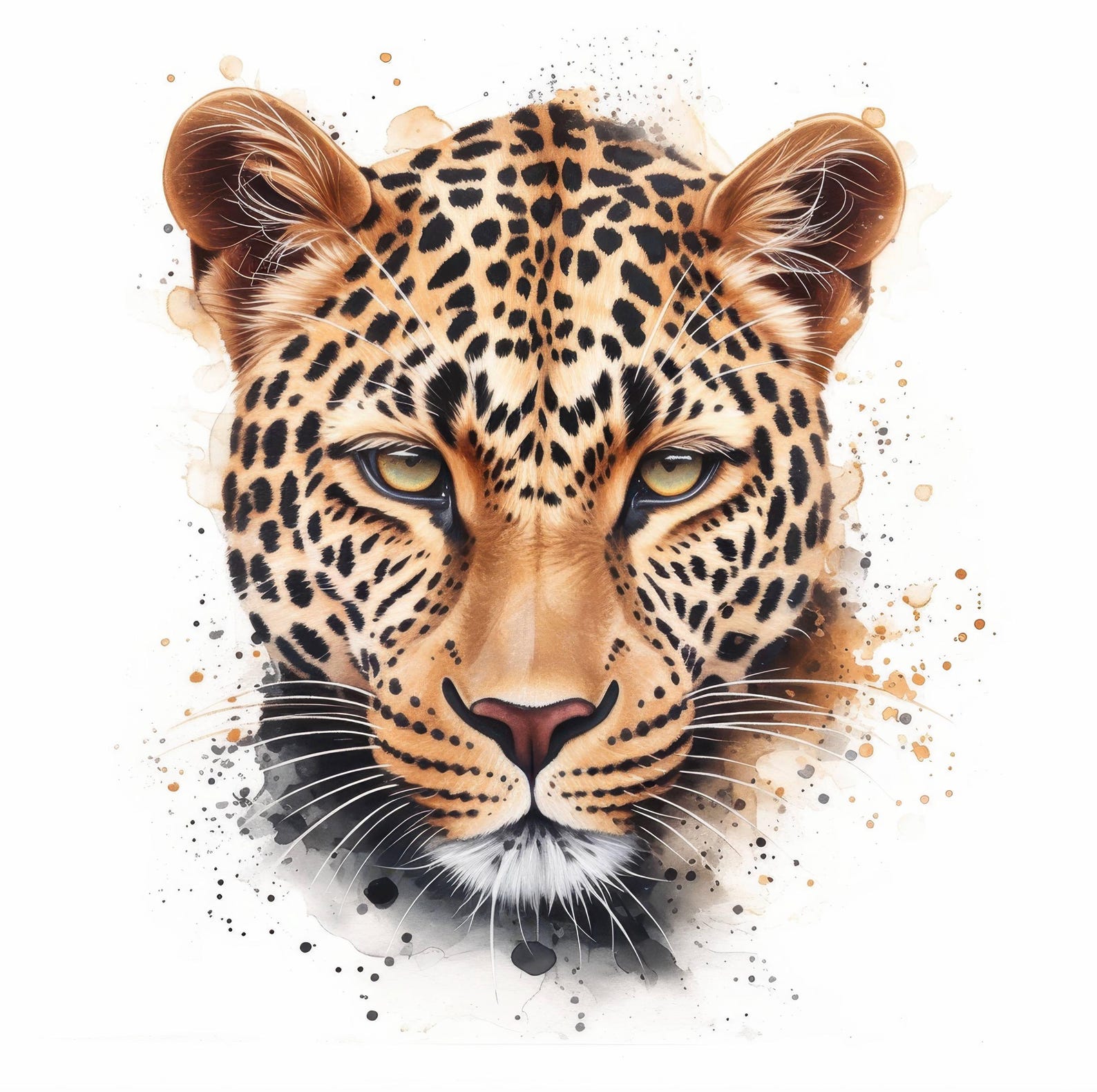 12 Watercolor Leopard Clipart Bundle, Wild Jungle Cat Illustration ...
