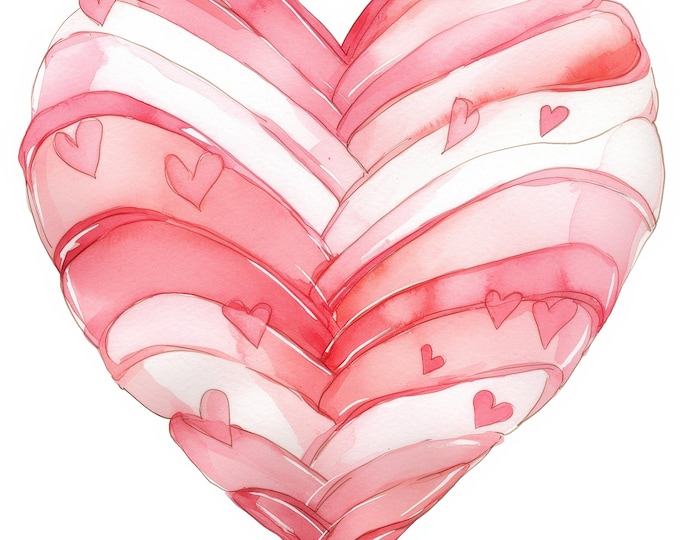Watercolor Hearts, Clipart Hearts, Valentine Clipart, Love Clipart ...