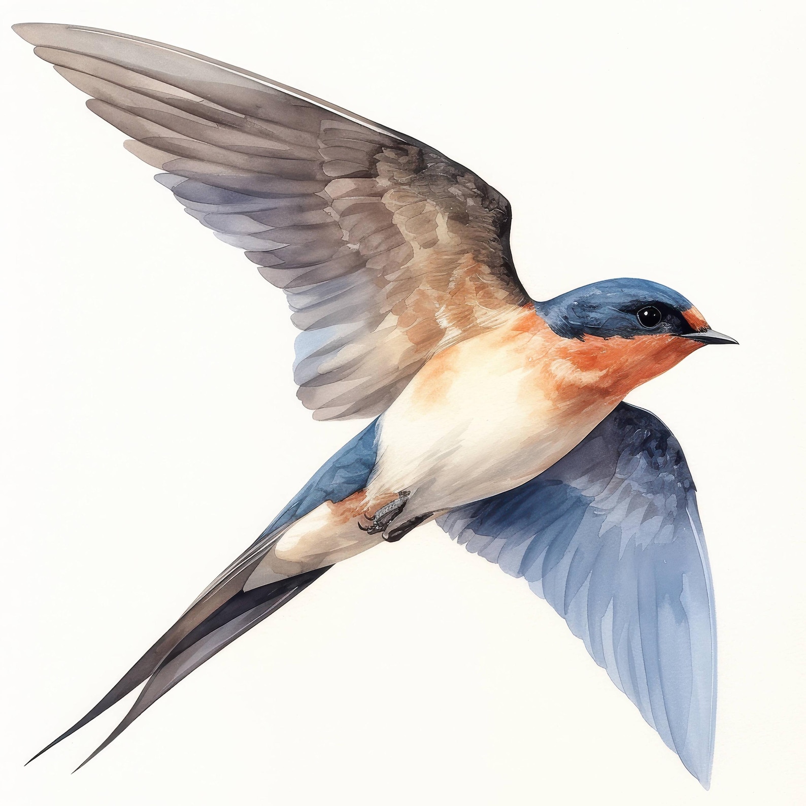 10 Swallow Clipart Bundle, Flying Bird Art Illustration, Printable ...