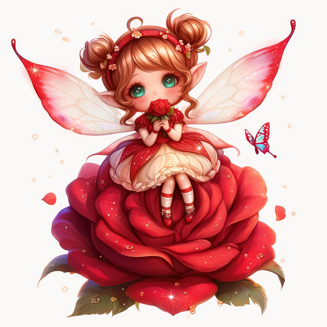 Floral Fairy Princess Clip Art 11 High Res Watercolor Jpgs Junk ...