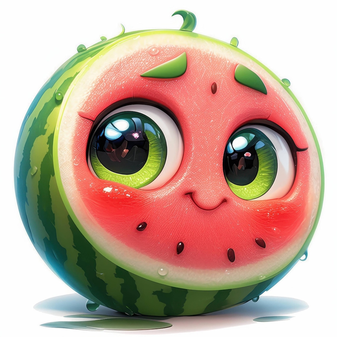 10 Cute Watermelon Clipart Bundle, Summer Fruit Illustration, Printable ...
