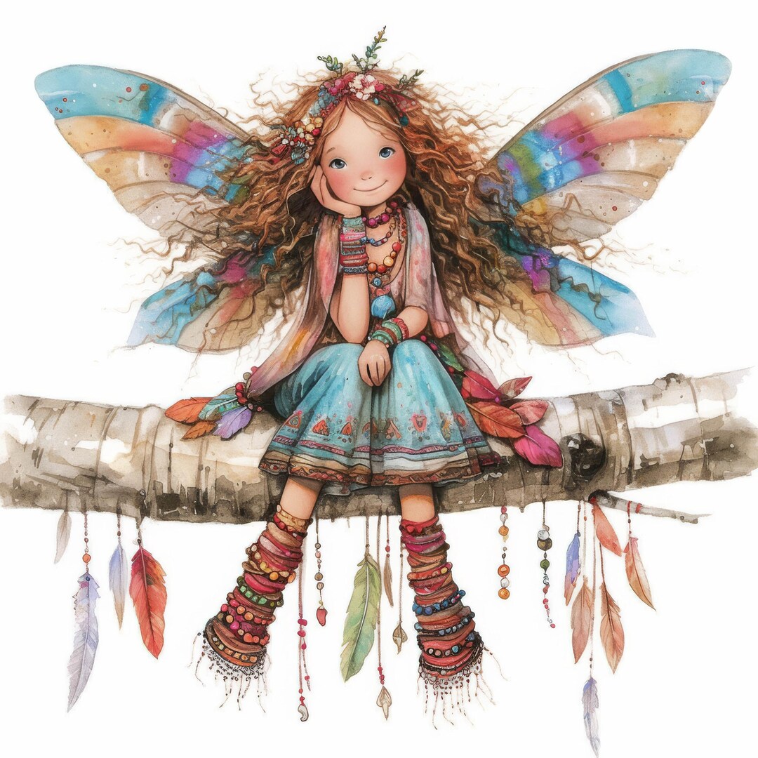 Quirky Nature Elf Clip Art 11 High Res Watercolor Jpgs for Junk ...