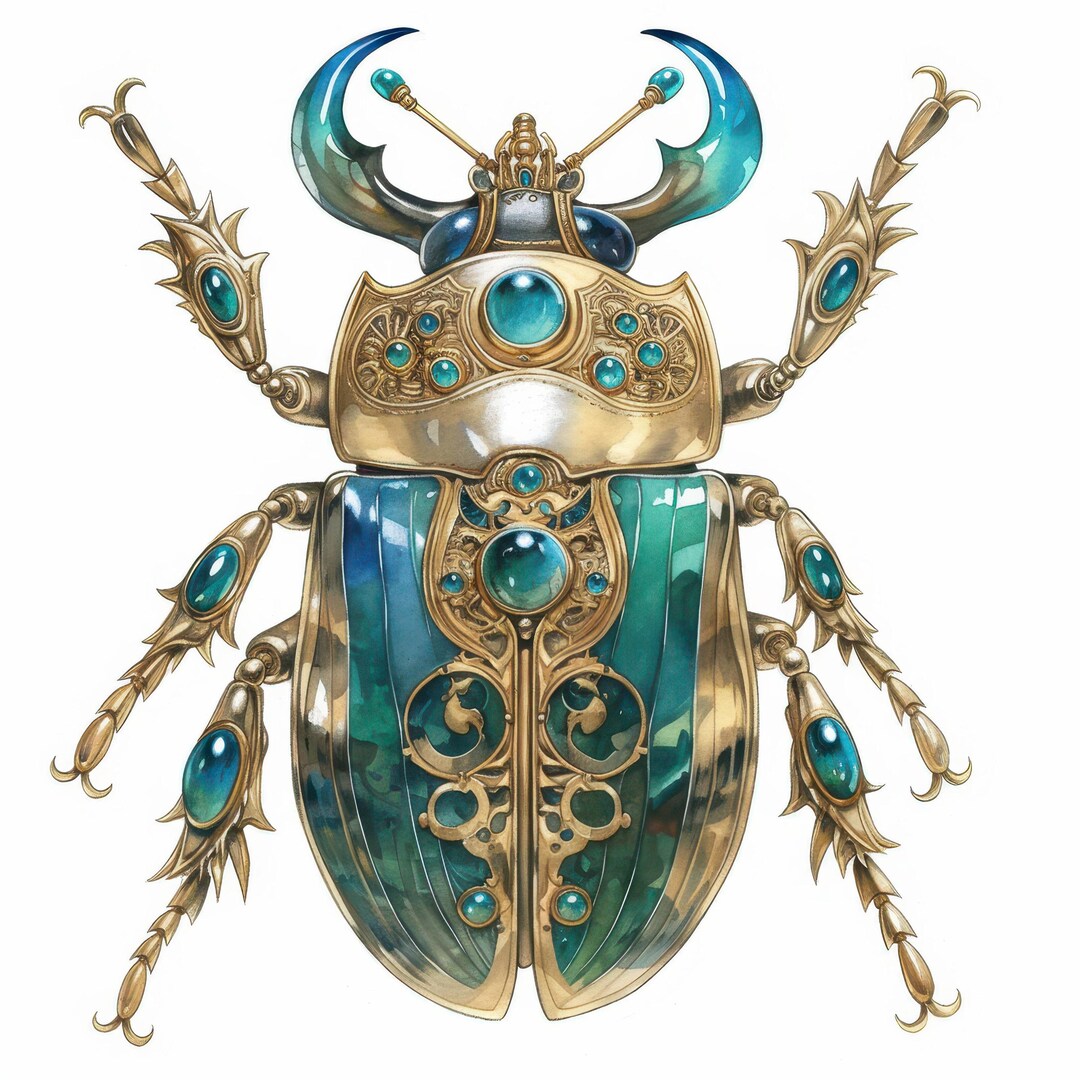 20 Steampunk Beetle Clipart Bundle, Mechanical Insect Design ...