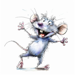 10 Funny Frazzled Mouse, Commercial Use, Whimsical Mice Ephemera ...
