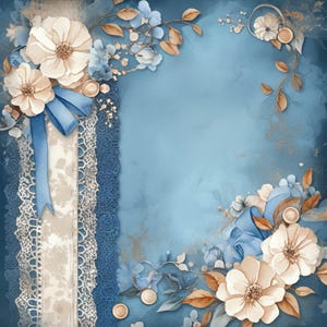 Lace and Flowers Paper Clip Art Bundle 12 High Res Watercolor Jpgs for ...