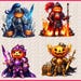 25 PNG Pumpkin Knight Clipart, Cute Halloween Warrior With Pumpkin Head ...