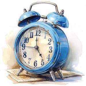 17 Alarm Clock Clipart Bundle, Bedroom Timepiece Illustration ...