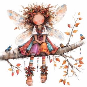 Whimsical Boho Pixie Clip Art 10 High Res Watercolor Jpgs Junk ...