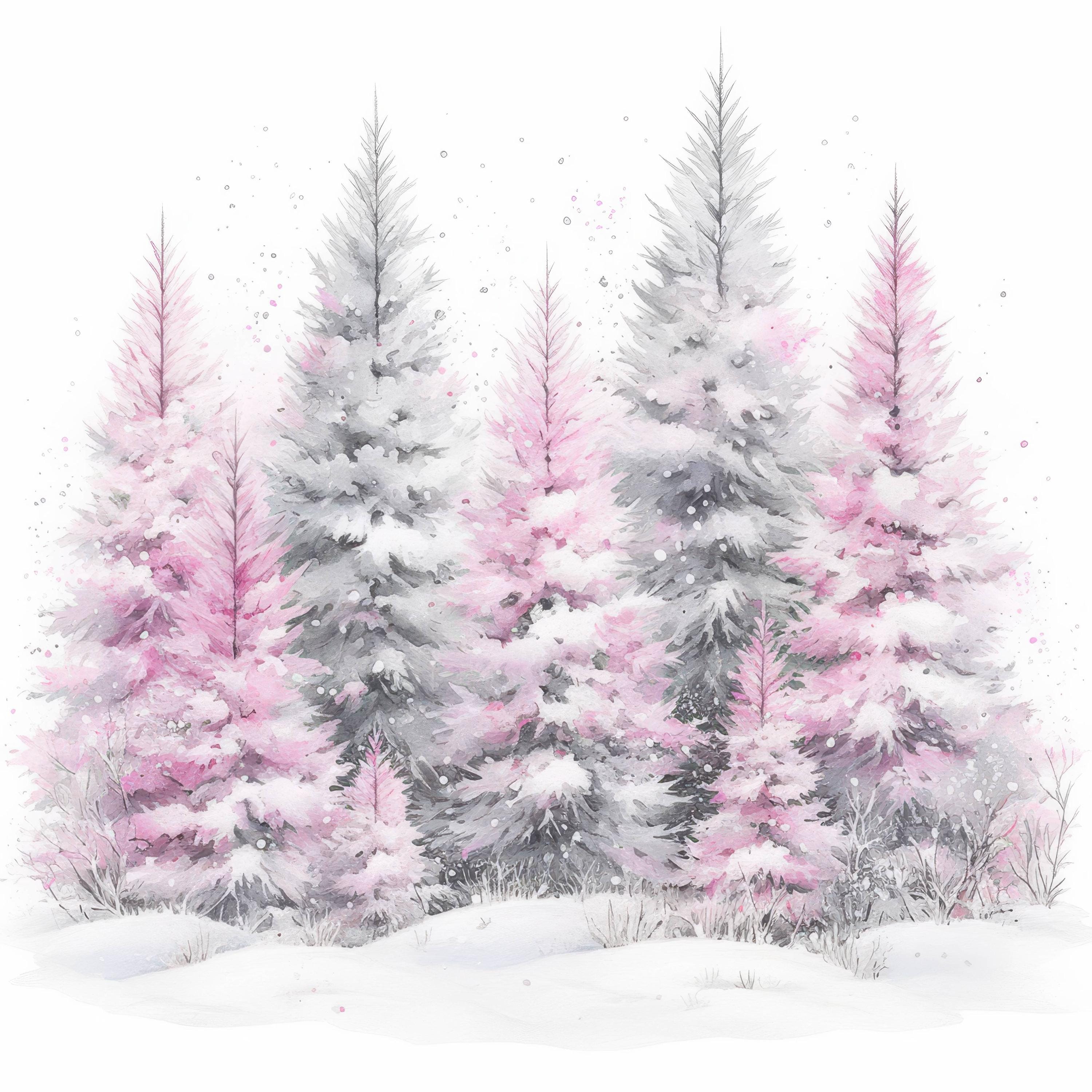 16 Winter Pine Trees Clipart Bundle, Elegant Winter Illustration ...