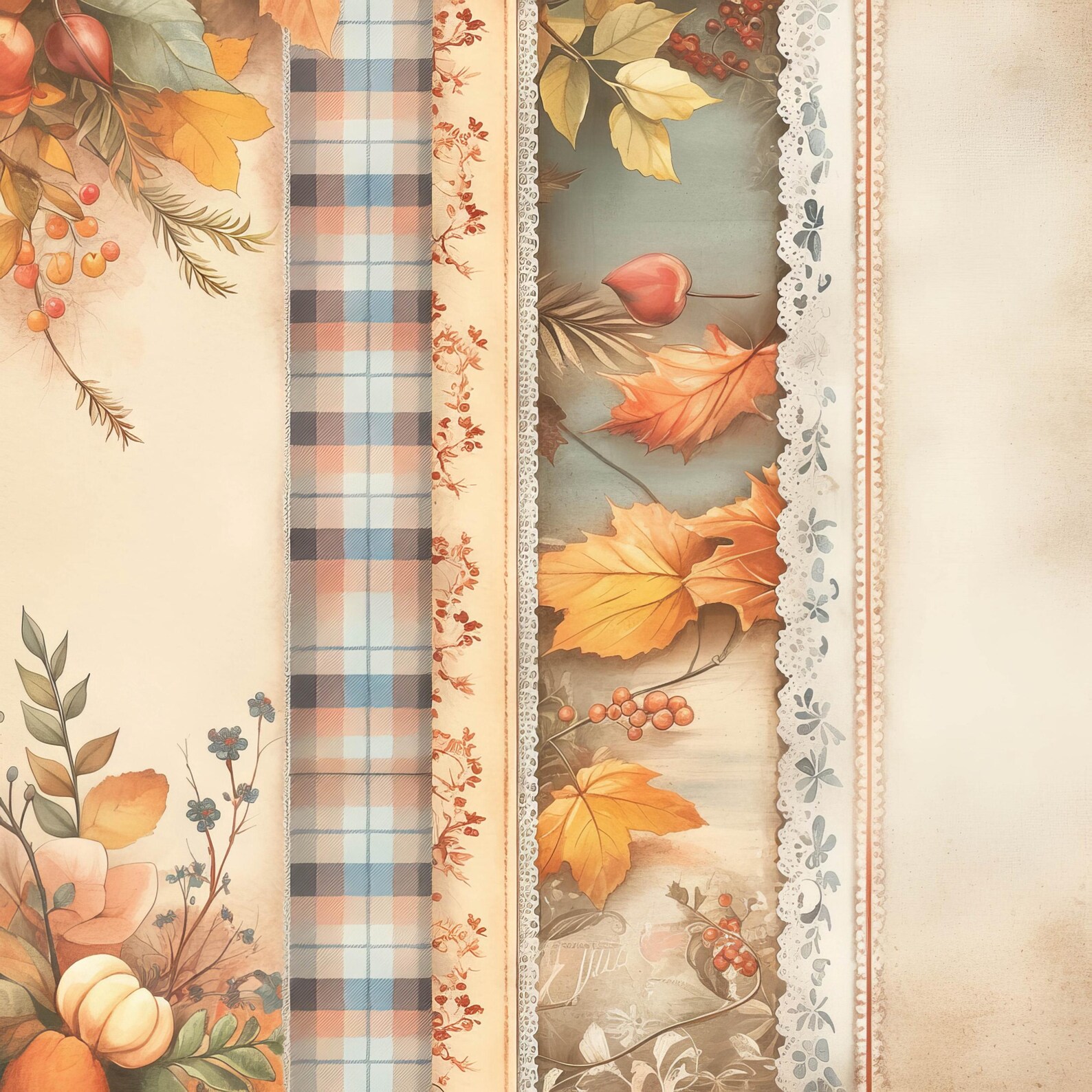 Nostalgic Fall Leaves Paper Clip Art Bundle 10 High Res Watercolor Jpgs ...