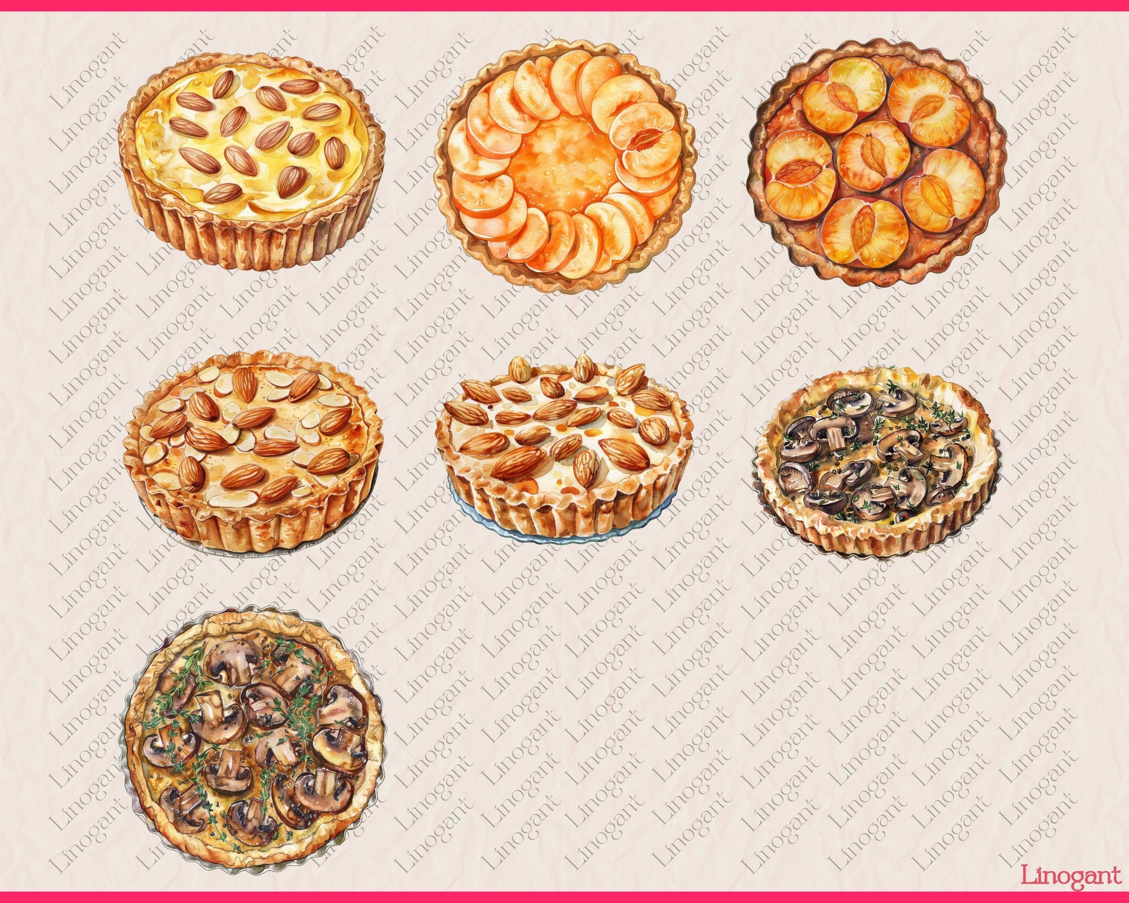 34 Sweet Tarts Clipart | Tarts With Peach, Strawberry, Jam, Almond ...