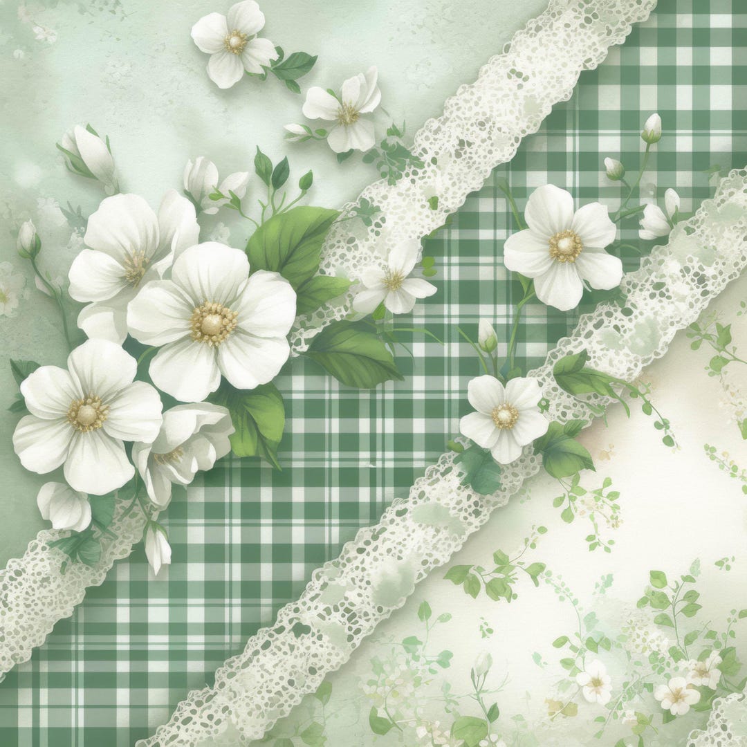 Green Fancy Paper Clip Art Bundle 12 High Res Watercolor Jpgs for Junk ...