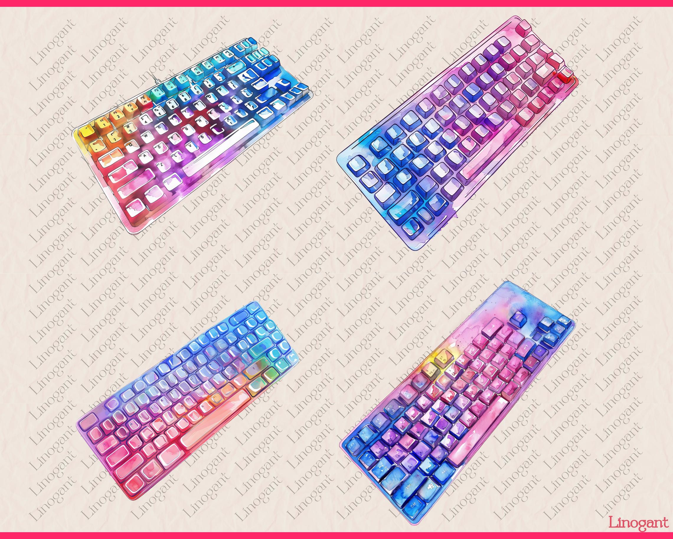 19 PNG Keyboard With Rainbow Colors Clipart, Gaming Keyboard Clipart ...