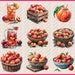 Watercolor Peach Clipart Bundle, Fruits Clip Art Set, Peach Cheese Cake ...