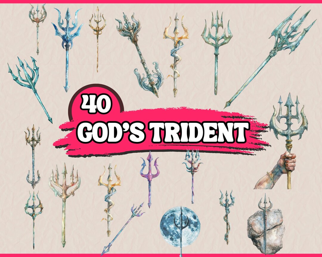 40 PNG God's Trident Clipart, Mythologic Spear Clipart, Illustrations ...