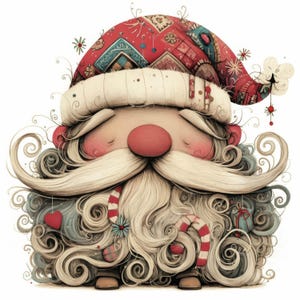 Whimsical Scruffy Santa Clip Art 10 High Res Watercolor Jpgs Junk ...