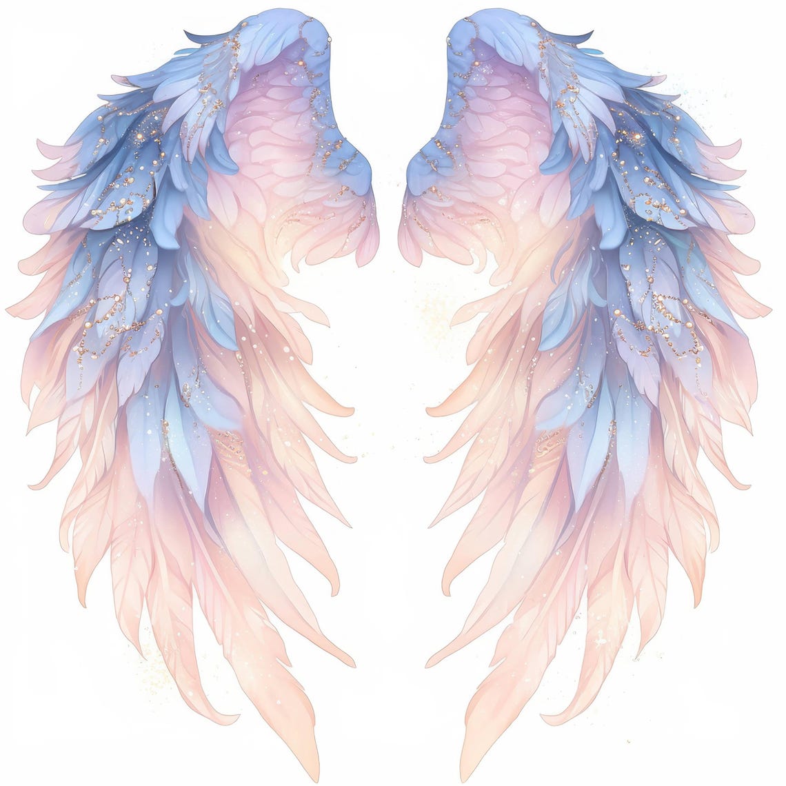 16 Angel Wings Clipart Bundle, Celestial Ethereal Wings Illustration ...