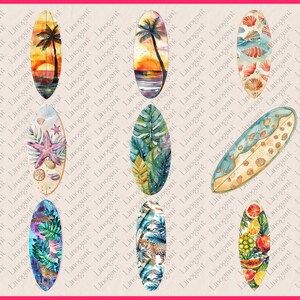 Watercolor Surfboard Clipart Bundle, Summer PNG Clip Art Set,surfing ...