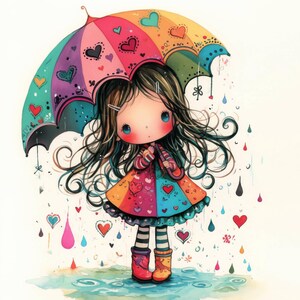 Whimsical Heart Drops Clip Art 10 High Res Watercolor Jpgs for Junk ...
