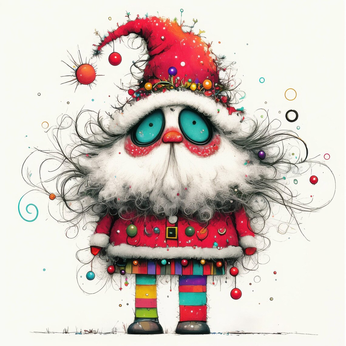 Whimsical Christmas Creatures Clip Art 13 High Res Watercolor Jpgs for ...