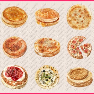 46 Crumpet Clipart | British Food Illustrations | Printable Watercolor ...