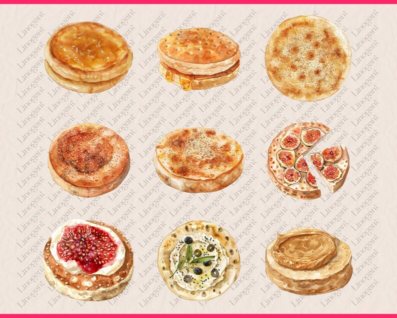 46 Crumpet Clipart | British Food Illustrations | Printable Watercolor ...