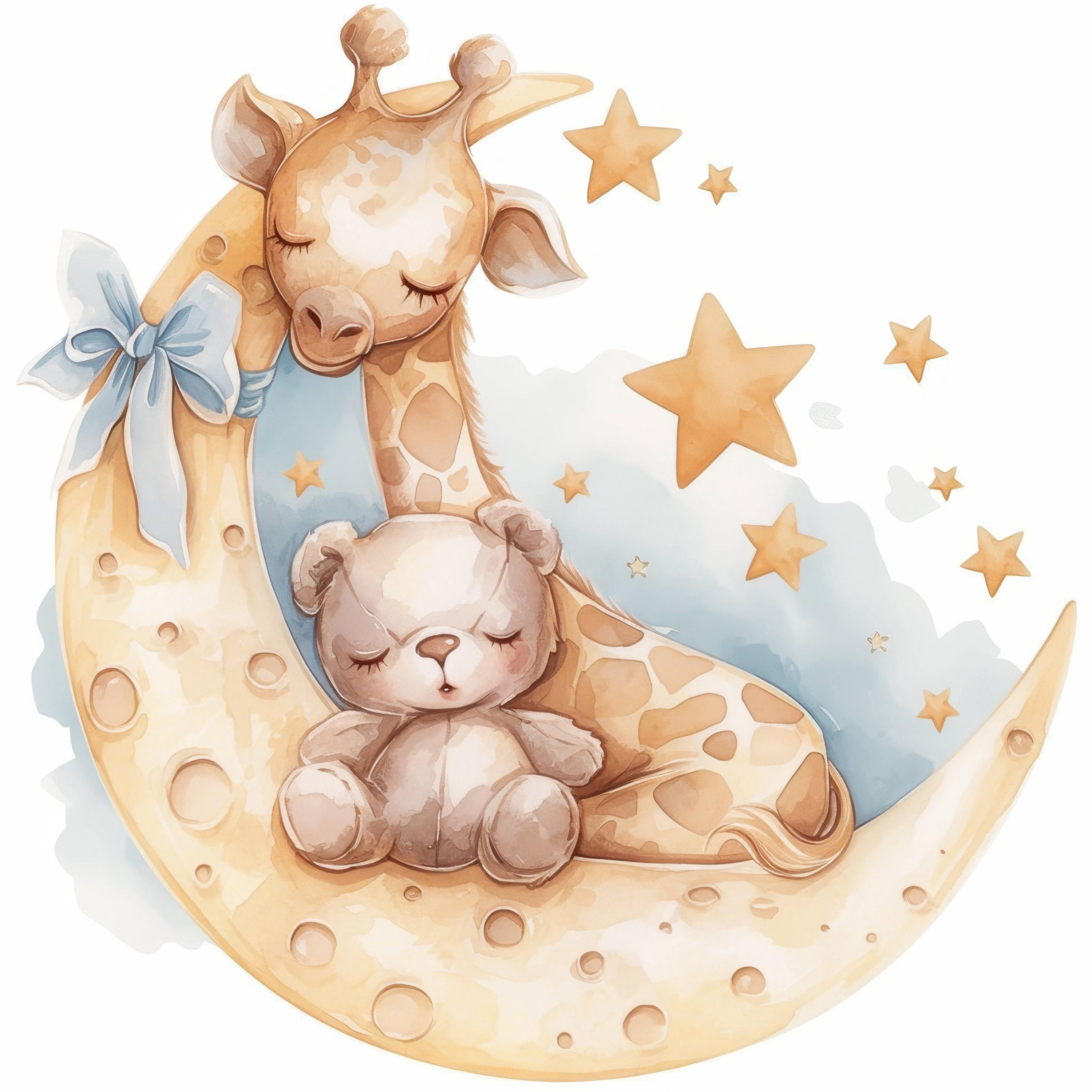 11 Baby Giraffe Clipart Bundle, Cute Safari Animal Illustration ...