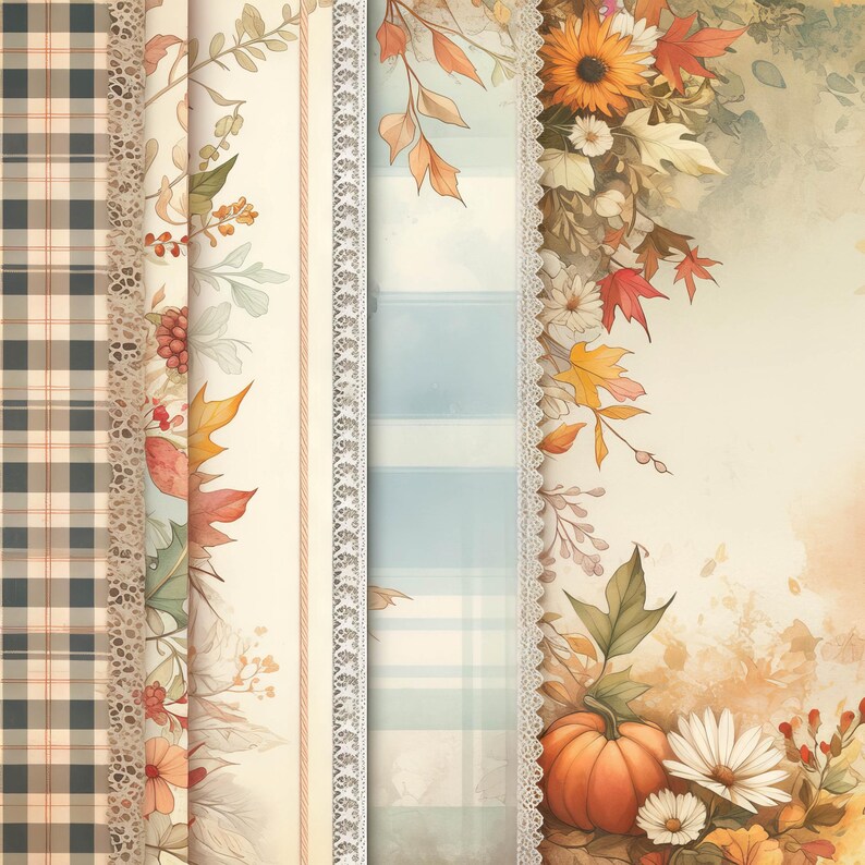 Nostalgic Fall Leaves Paper Clip Art Bundle 10 High Res Watercolor Jpgs ...