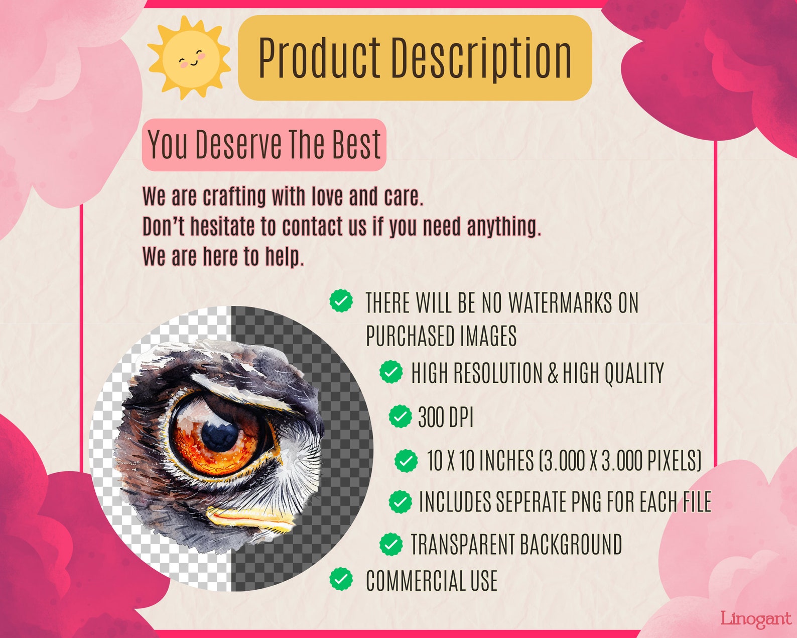 Watercolor Eagle Eye and Beak Clipart Bundle, Wild Bird Clip Art Set ...
