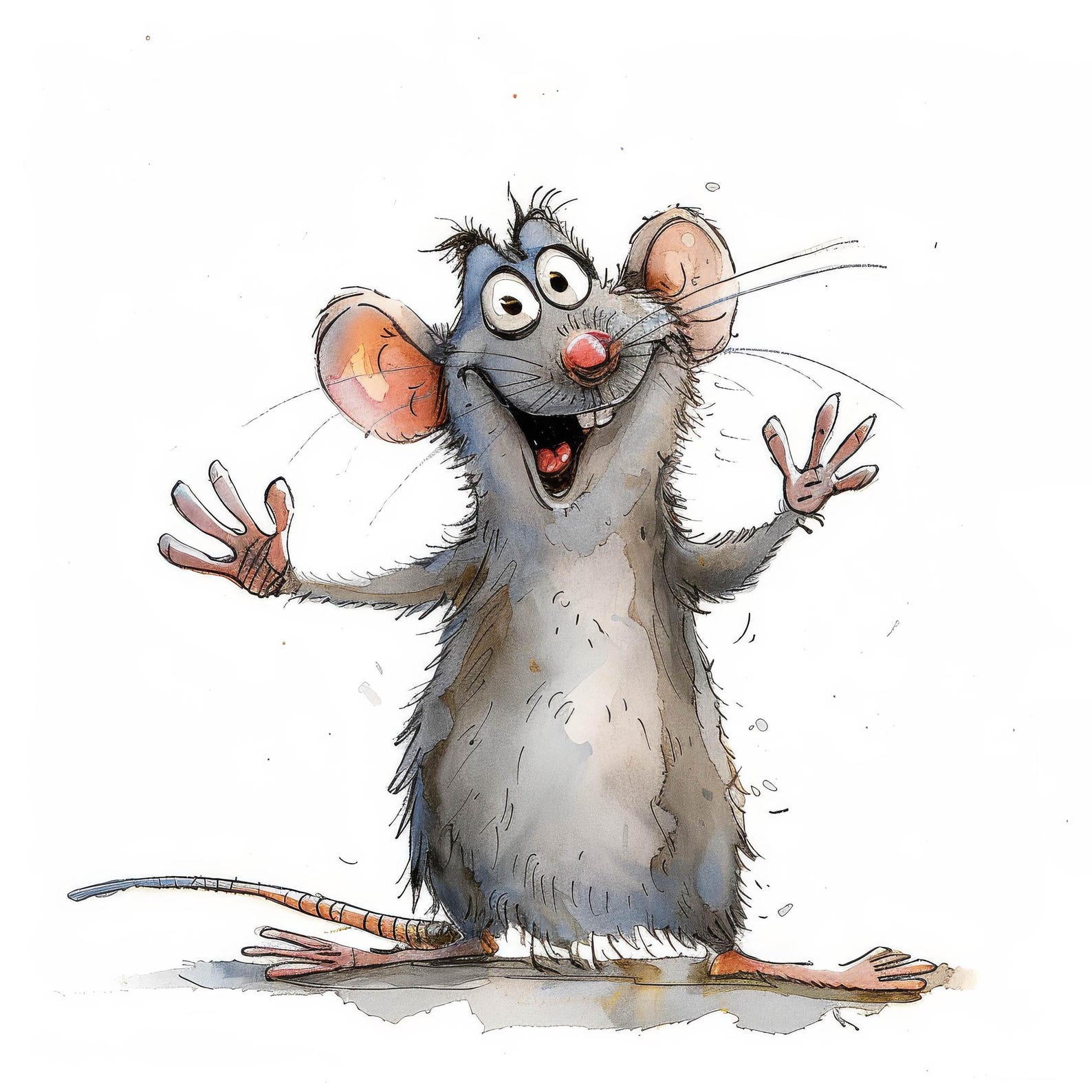 Crazy Happy Mouse Clipart 10 High Res Watercolor Jpgs for Junk ...
