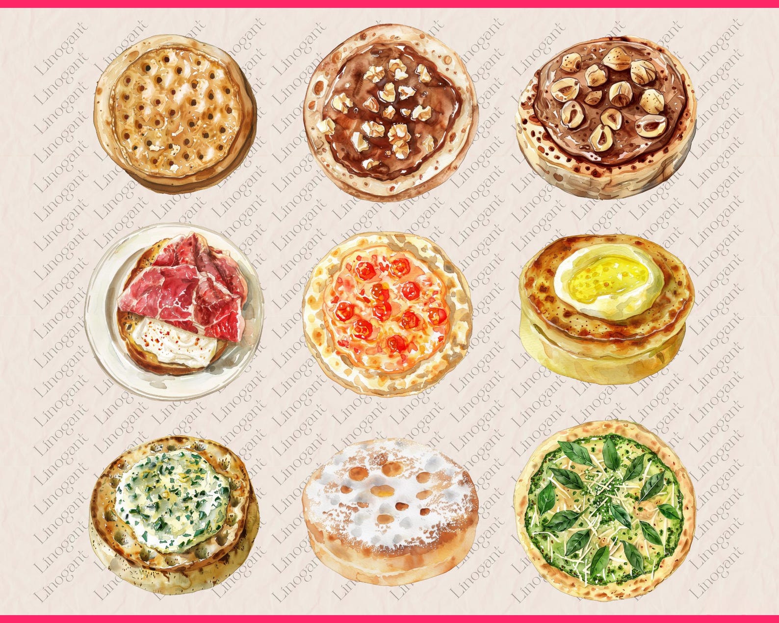 46 Crumpet Clipart | British Food Illustrations | Printable Watercolor ...