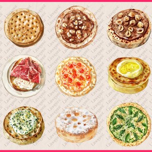 46 Crumpet Clipart | British Food Illustrations | Printable Watercolor ...