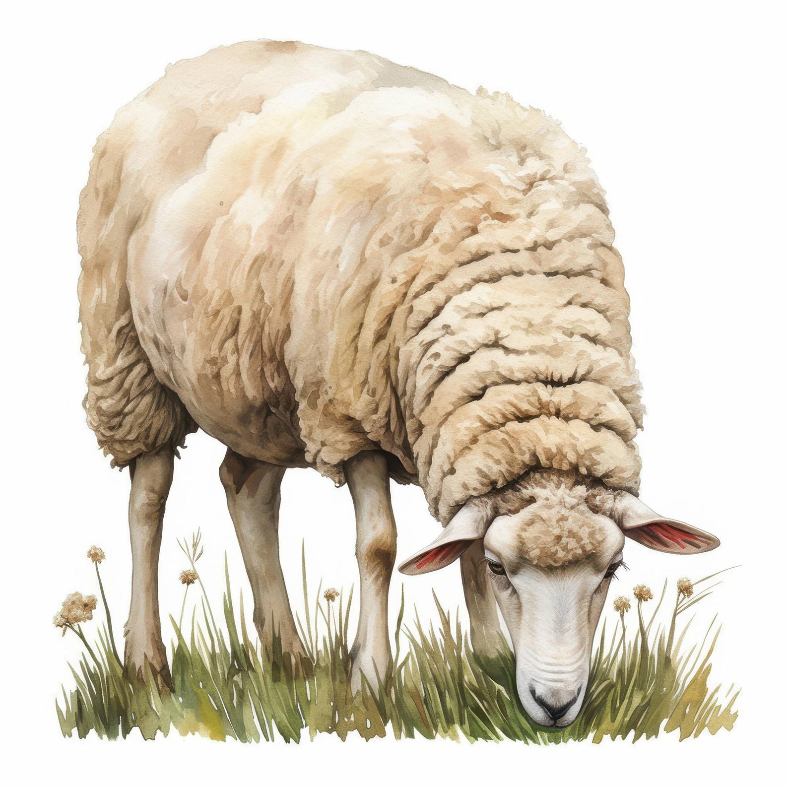 10 Sheep Farm Clipart Bundle, Fluffy Sheep Designs, Printable ...