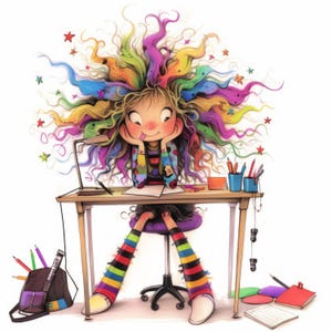 Quirky Student Clipart 11 High Res Watercolor Jpgs for Junk Journaling ...
