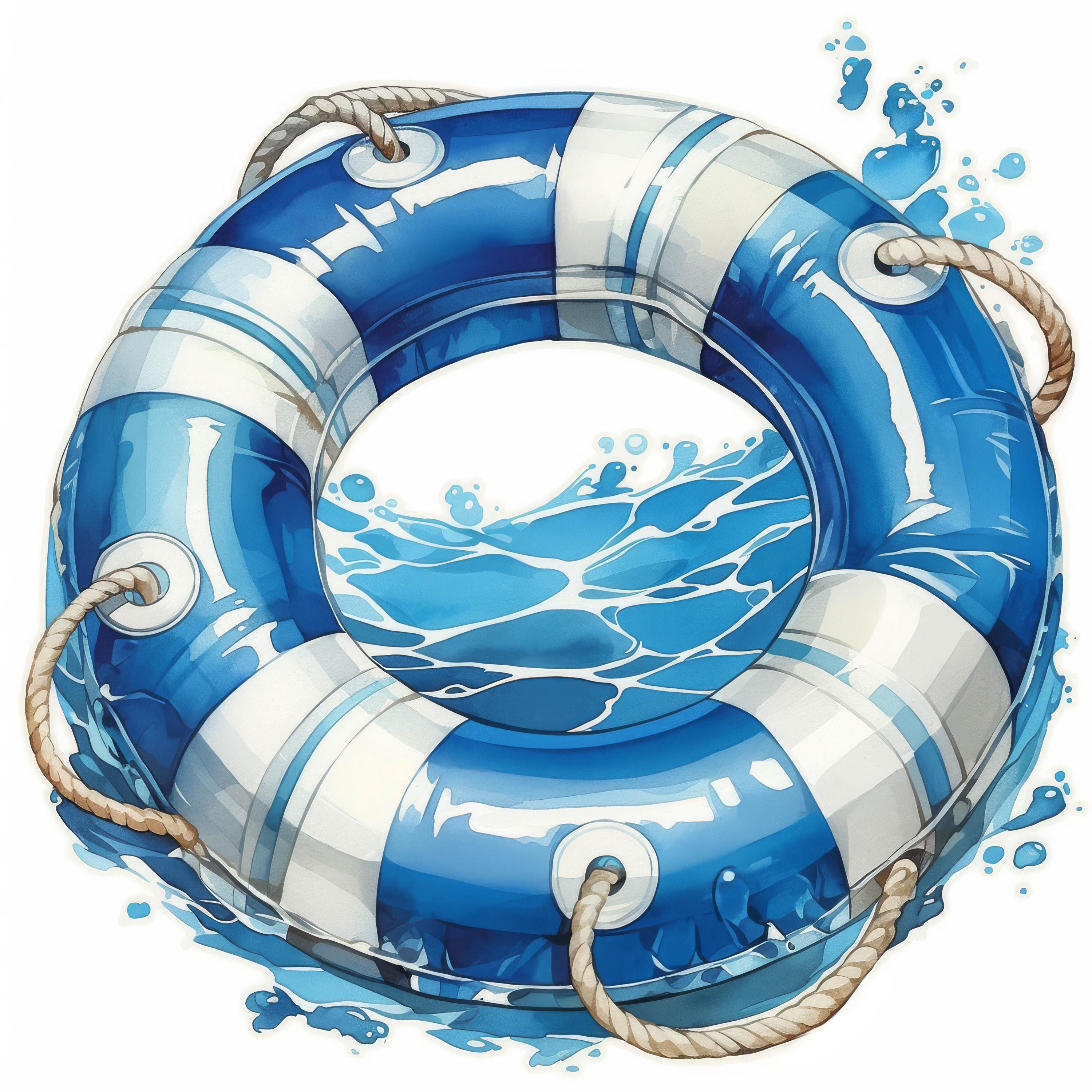 Life Buoy Clipart 10 High Res Watercolor Jpgs, Junk Journaling, Card ...