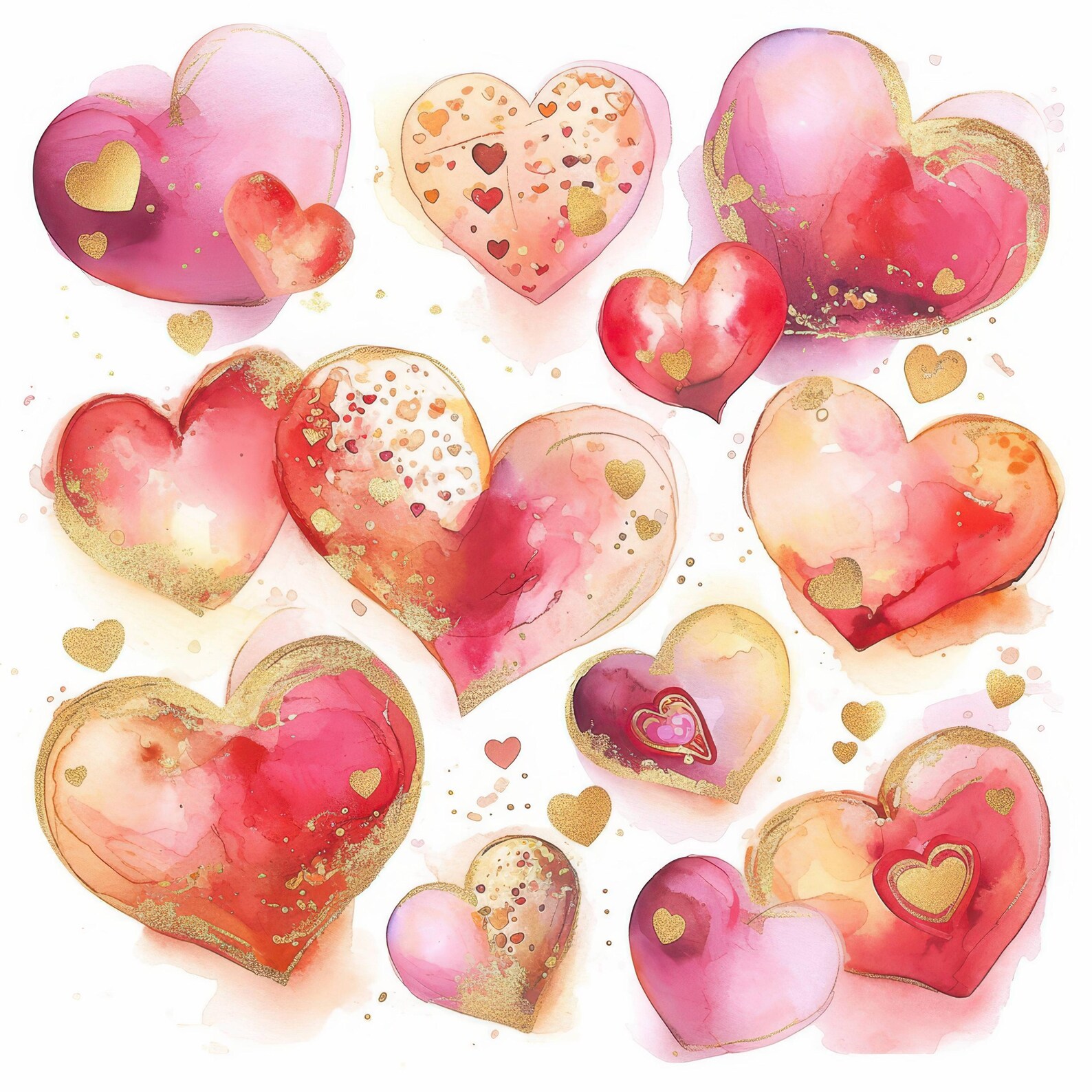 11 Valentine Heart Clipart Bundle, Cute Love Shape Illustration ...