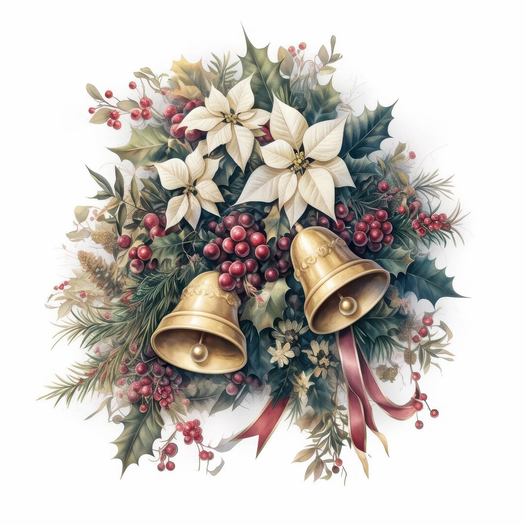 11 Floral Christmas Cluster Clip Art, Christmas Decoration Clipart ...