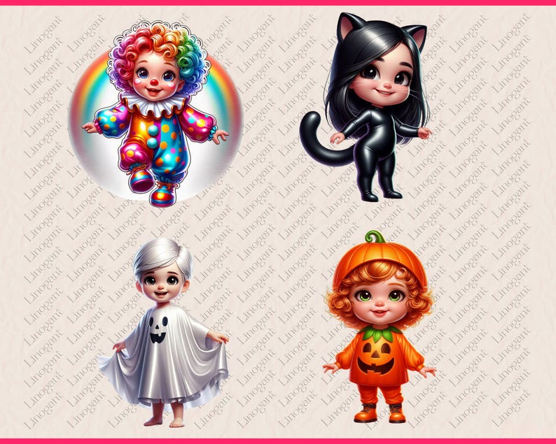 53 PNG Halloween Children With Costumes Clipart, Baby Toddler Bundle ...