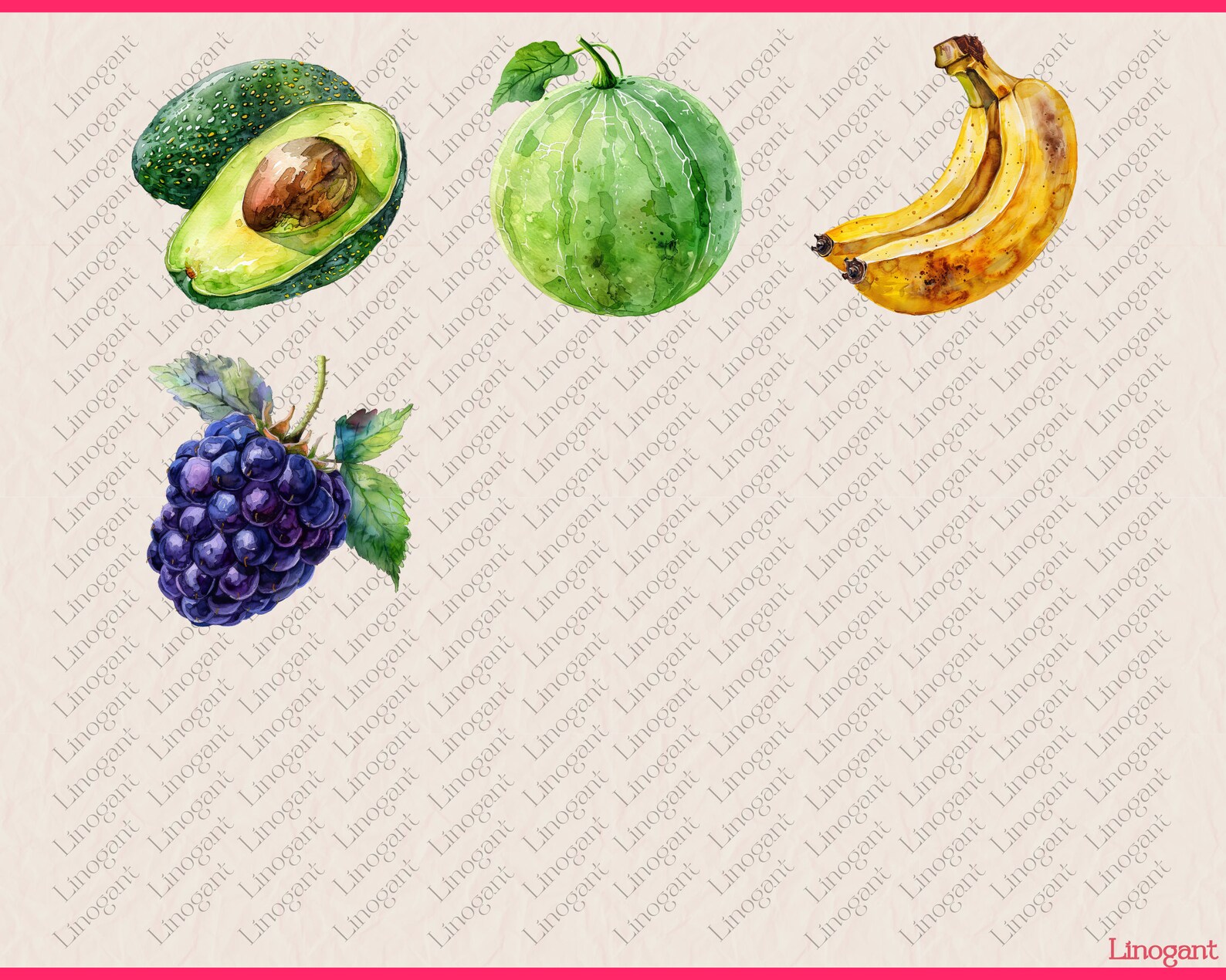 Watercolor Fruits Clipart Bundle, Colorful Fruits Clip Art Set, Fruit ...