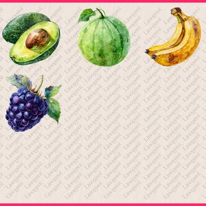 Watercolor Fruits Clipart Bundle, Colorful Fruits Clip Art Set, Fruit ...