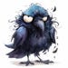 Grumpy Crow Clip Art 10 High Res Watercolor Jpgs Junk Journals ...