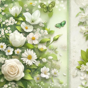 Green Fancy Paper Clip Art Bundle 12 High Res Watercolor Jpgs for Junk ...