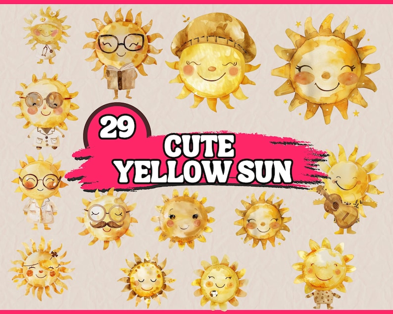 29 PNG Cute Yellow Sun Clipart, Kawaii Solar Clipart, Sun Shine ...