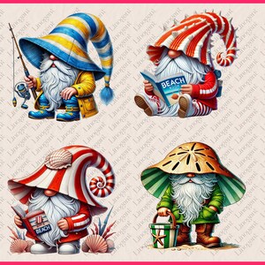 15 PNG Beach Gnomes Clipart, Cute Gnome, Summer Gnome, Gnome Bundle ...