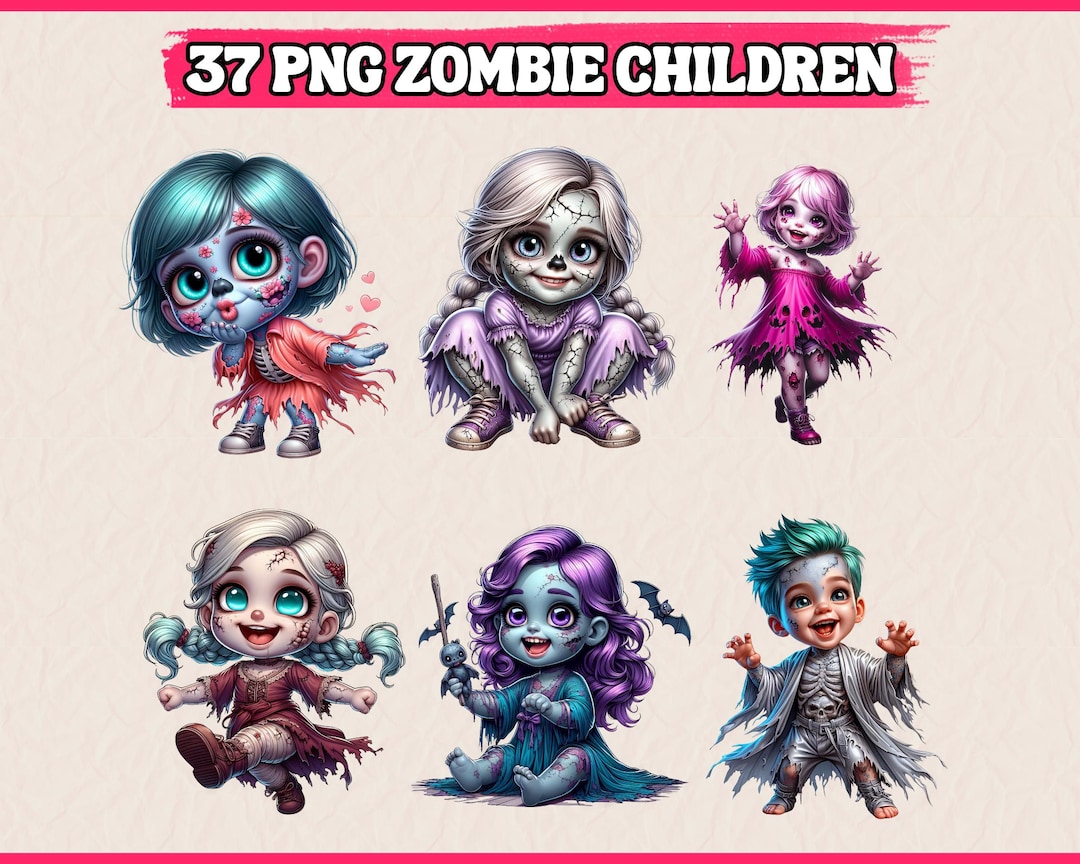 37 PNG Zombie Children Clipart, Cute Zombie, Halloween Baby Toddler ...