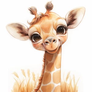 11 Adorable Baby Giraffe Clipart Bundle, Cute Safari Animal ...