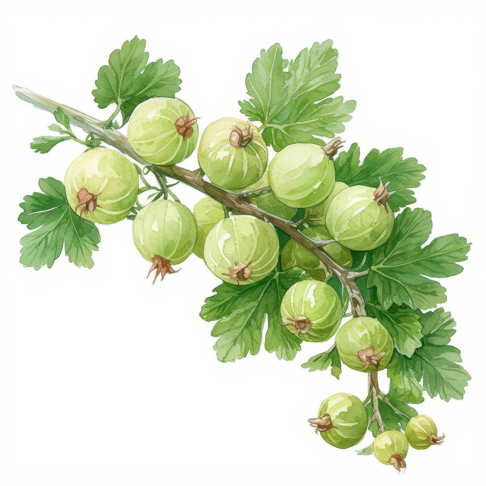 17 Gooseberry Clipart Bundle, Fruits and Berries Illustration ...