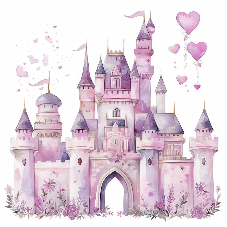 12 Fairy Tale Castle Clipart Bundle, Whimsical Tale Illustration ...