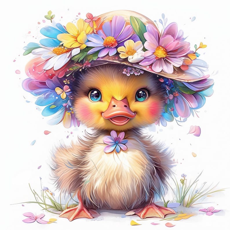 14 Frazzled Duck Clipart Bundle, Funny Farm Animal Illustration ...