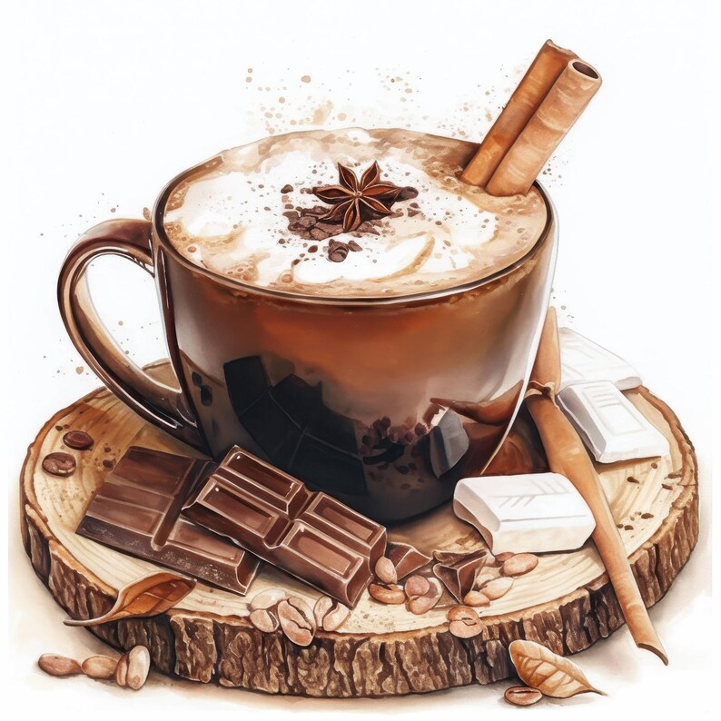 13 Cozy Fireplace Hot Chocolate Clipart Bundle, Winter Comfort ...